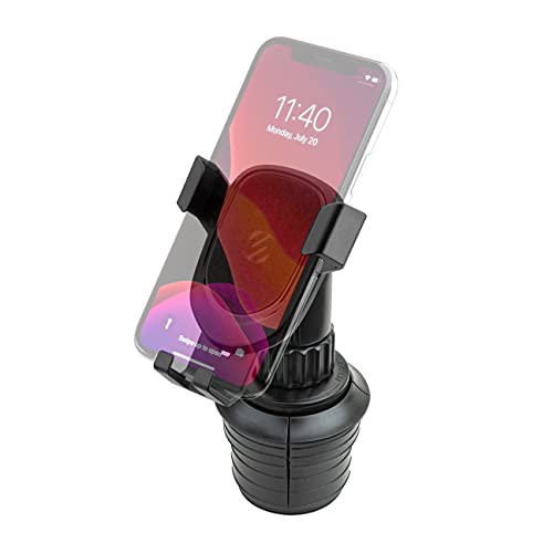 Scosche GHCUPM-SP1 GravityDrop Cup Phone Holder Mount with Phone Weight Triggered Adjustable Arms, Universal for Most Vehicle Cup Holders, Black