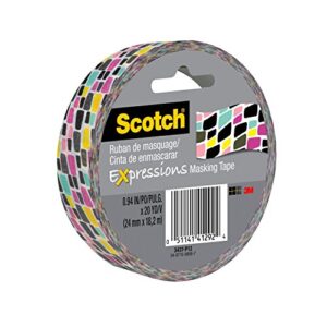 scotch expressions masking tape, 0.94 inch x 20 yards, brick graffiti