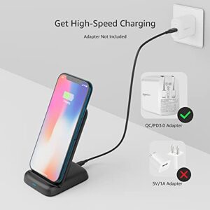 Amazon Basics 10W Qi Certified Wireless Charging Stand (No AC Adapter)