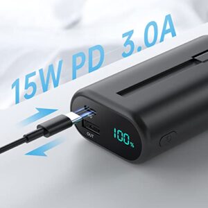 Portable Charger 10800mAh for iPhone,Small & Ultra-Compact 15W PD Fast Charging Power Bank ,LCD Display Battery Pack with Built-in-Cable Compatible with iPhone 14/14 Pro Max /13/12/X/XR/XS/8/7/6 etc