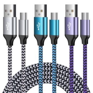 samsung charger cord 3pack type c fast charging cable android charger phone power cord for samsung galaxy a13 5g/a03s/s21 fe/a53 5g/s22/a32/a02s/a42/a52/z fold3,lg stylus 6,moto edge 5g uw/g power2022