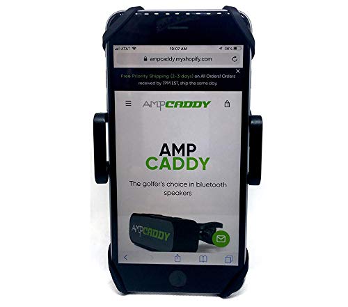 Ampcaddy Phone Holder with Clamp - Universal Cell Mount Holder for Bike, Boat, Car, Golf Cart and Stroller, fits iPhones, Samsung, Google, Motorola, LG, Lenovo Devices 4.1" - 6.2"