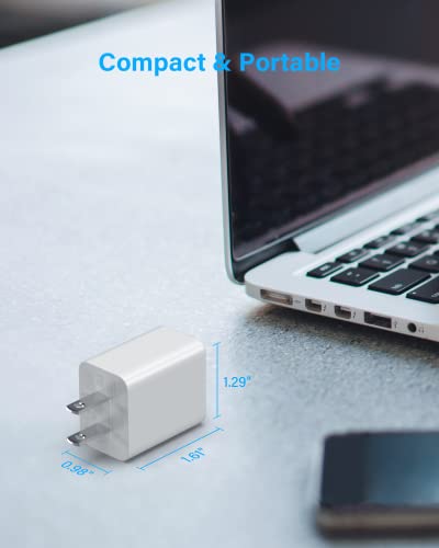 USB C Wall Charger, 20w Power delivery 3.0 Fast Charger, USB C Charger, Fast Charging Block for iPhone 13/13 Mini/13 Pro/13 Pro Max/12, Galaxy, Pixel 4/3, iPad/iPad Mini