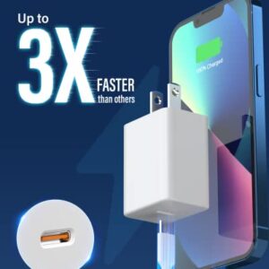 USB C Wall Charger, 20w Power delivery 3.0 Fast Charger, USB C Charger, Fast Charging Block for iPhone 13/13 Mini/13 Pro/13 Pro Max/12, Galaxy, Pixel 4/3, iPad/iPad Mini