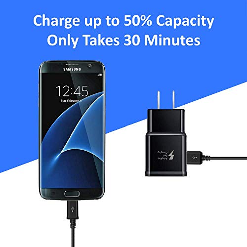 Samsung Adaptive Fast Charging Wall Charger with 5 Feet/1.5 Meter Micro USB 2.0 Cable Kit Set Compatible with Samsung Galaxy S7/S7 E/S6/S6 E/Note5/4 /S4/S3/MP3 and Others