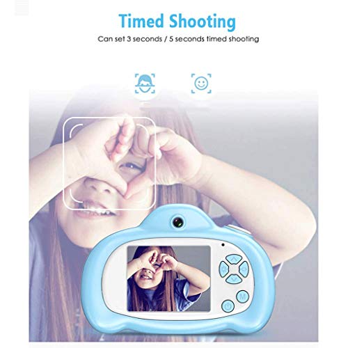 LKYBOA Child Camera -Kids Digital Camera for Girls Age 3-10, Toddler Cameras Mini Cartoon Rechargeable Video Camera with Screen and (Color : Blue)