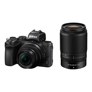 Nikon Z50 Mirrorless Camera with NIKKOR Z 16-50 and 50-250mm VR Lenses and 64GB Card Kit with Deluxe Accessory Bundle (5 Items)