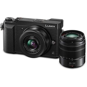 Panasonic Lumix DMC-GX85 Mirrorless Camera, Black, with 12-32mm and 45-150mm Lens Bundle with Bag, 32GB SD Card, Filter Kit, Extra Battery and Accessories