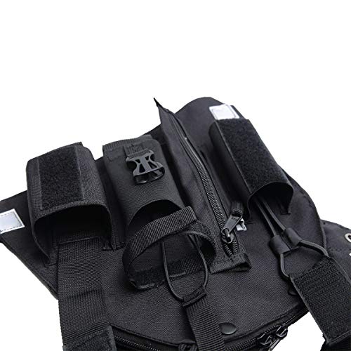 ABBREE Chest Harness Front Pack Pouch Holster Vest Rig for Baofeng UV-5R BF-F8HP UV-82 TYT Ham Two Way Radio (Rescue Essentials) (Reflective Black)