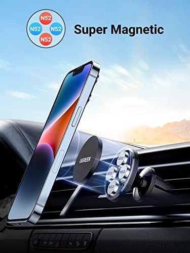 UGREEN Magnetic Phone Holder for Car Strong Magnet Cell Phone Mount Air Vent Compatible with iPhone 14 13 Pro Max Mini, iPhone 12 11 Plus SE XS XR 8 7 Smartphone