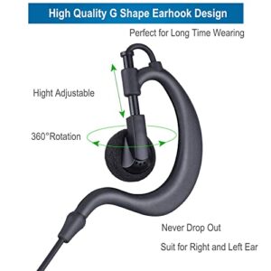 abcGoodefg 1 Pin 2.5mm Walkie Talkie Earpiece Headset with Mic PTT, G Shape Two Way Radio Earpiece Compatible with Motorola Radios Cobra Talkabout MH230R MH230TPR MR350R MS350R MT350R (2 Pack)