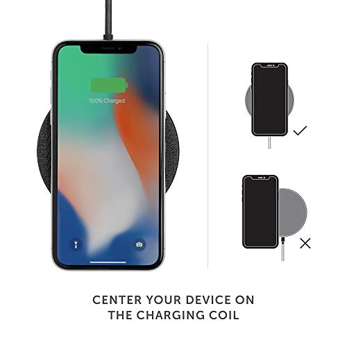 Native Union Drop - High Speed Wireless Charger [Qi Certified] 10W Non-Slip Fast Wireless Charging Pad - Compatible with iPhone 12/12 Pro/12 Pro Max/12 mini/11/11 Pro/11 Pro Max (Slate)