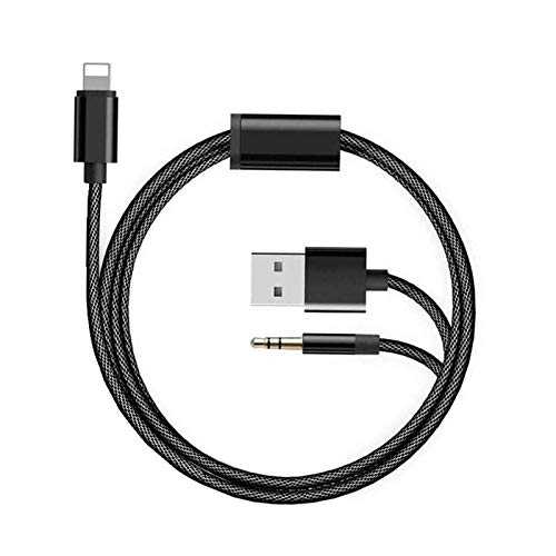 [Apple MFi Certified] Charging Audio Cable for iPhone,2 in 1 Lightning to 3.5mm Nylon Braided Aux Cord Works with Car Stereo Speaker Headphone Car Charger Compatible with iPhone13/ 12/11/XS/XR/8/7/SE