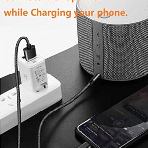 [Apple MFi Certified] Charging Audio Cable for iPhone,2 in 1 Lightning to 3.5mm Nylon Braided Aux Cord Works with Car Stereo Speaker Headphone Car Charger Compatible with iPhone13/ 12/11/XS/XR/8/7/SE