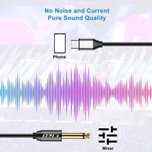 J&D USB-C to 6.35mm 1/4 inch TS Audio Cable, Gold Plated USB Type C to 6.35mm 1/4 inch Male TS Mono Interconnect PVC Shelled Aux Adapter Cable, 6.5 Feet