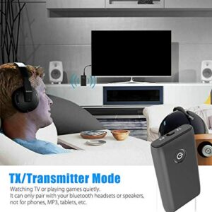 NouSKaU Bluetooth 5.0 Transmitter and Receiver | 2-in-1 Bluetooth aux -3.5mm Wireless Audio Adapter, aptX Low Latency, for TV/Headphones/PC/Home Stereo/Car/Speakers/Nintendo Switch