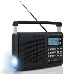 am fm portable radio-panasen rechargeable radio portable am/fm sw flashlight 21 band shortwave radios large lcd screen usb speaker mp3 player walkman support tf card desk radio & office radio