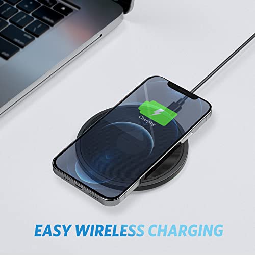 EarFun 15W Wireless Charger, Qi-Certified 15W Max Fast Wireless Charging Pad Compatible with iPhone 13/13 mini/13Pro Max/12/11 Pro Max, Samsung Galaxy S10/S10E/Note 10, AirPods Pro (No AC Adapter)