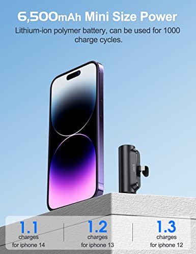 EMNT Mini Portable Charger for iPhone, 6000 mAh Fast Charging 18W PD Ultra-Compact Phone Power Bank, Small External Battery Pack Compatible with iPhone 13/12 Pro Max/11/XS/XR/X/8/7/6s/Plus and More.