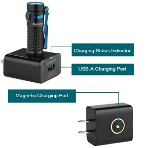 OLIGHT MCA Magnetic Charging Adapter Compatible with Some of Olight Rechargeable Flashlights (Black)