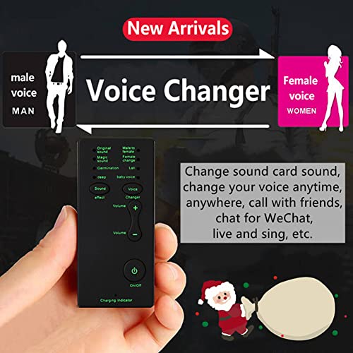 Voice Changer,Portable Mini Voice Changer Device,Voice Disguiser,Handheld Microphone Voice Changer Sound Effects Machine,4 Voice Changes(English Version) for Mobile Phone PC (Upgraded Appearance)…