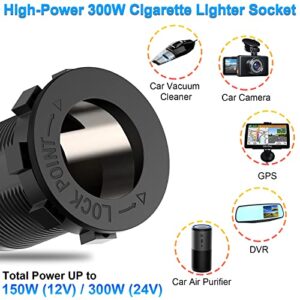 12 Volt USB Outlet Cigarette Lighter Socket: Ouffun Aluminum Metal 54W Multi QC3.0 Car USB Port with Power Switch DC 200W Waterproof Plug Car 12V Socket Charger Outlet Panel for Car Boat Marine RV ect