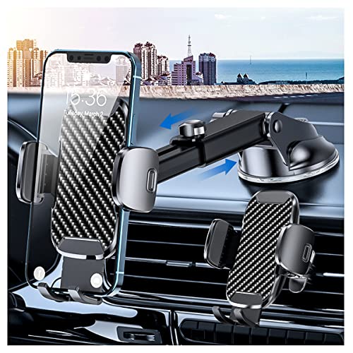 Car Phone Mount,[2022 New Upgraded ] Car Phone Holder,Cell Phone Holder for Car Dashboard/Windshield/Air Vent,Compatible with iPhone 13 12 11 Pro Max XS X XR,Samsung Galaxy All Smartphones & Cars