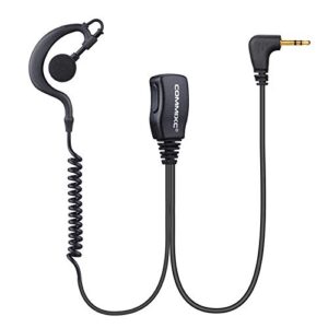 commixc 2-pack walkie talkie earpiece with mic, 2.5mm 1-pin g-shape walkie talkie headset with ptt, only compatible with motorola talkabout two-way radios