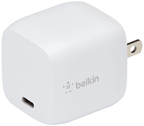 Belkin BoostCharge USB C 30W GaN Wall Charger - iPhone Charger w/ Power Delivery - iPhone Charger Fast Charging - USB C Charger Compatible with MacBook Pro, iPhone 14, iPhone 13, iPhone 12, iPad Pro