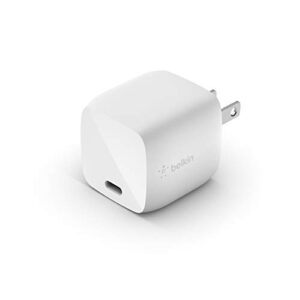 belkin boostcharge usb c 30w gan wall charger – iphone charger w/ power delivery – iphone charger fast charging – usb c charger compatible with macbook pro, iphone 14, iphone 13, iphone 12, ipad pro