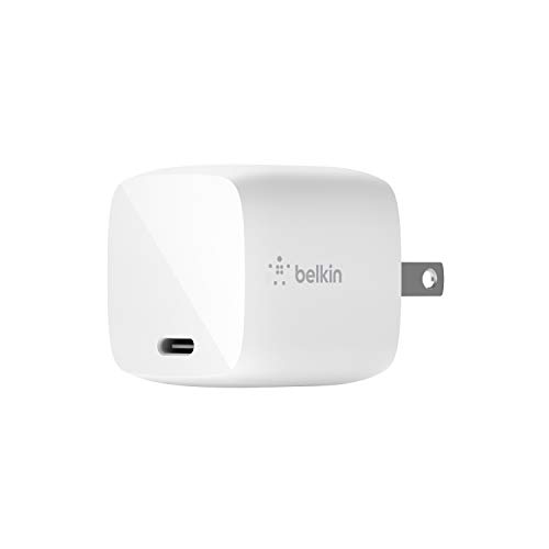 Belkin BoostCharge USB C 30W GaN Wall Charger - iPhone Charger w/ Power Delivery - iPhone Charger Fast Charging - USB C Charger Compatible with MacBook Pro, iPhone 14, iPhone 13, iPhone 12, iPad Pro