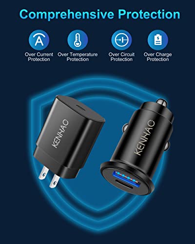 Galaxy S23 S22 S21 Super Fast Charger Type C, 25W PD USB C Wall Charger Fast Charging Block/Car Charger for Samsung Galaxy S23/S23 Ultra/S23+/S22/S21/S20/Plus/5G/FE, Note 20/10, 2X 3FT USB-C Cable