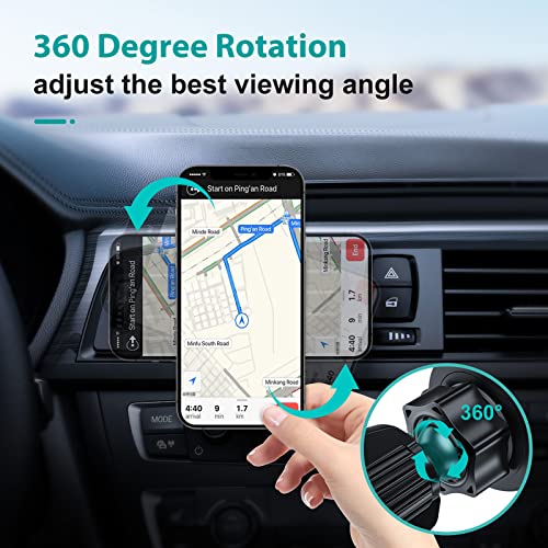 pop-tech Air Vent Phone Mount for Socket Grips, [Upgraded Clip] Universal Car Phone Holder Cradle for Swappable Collapsible Grip with Adjustable 360°Rotation Compatible with iPhone & Samgsung Galaxy