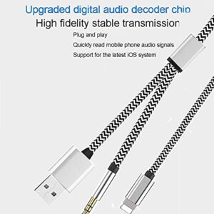 [Apple MFi Certified]2 in 1 Audio Charging Cable Compatible with iPhone,Lightning to 3.5mm Aux Cord Audio Jack Works with Car Stereo Speaker Headphone Car Charger Support iPhone 12/11/11 Pro/XS/XR/8/7