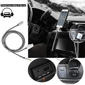 [Apple MFi Certified]2 in 1 Audio Charging Cable Compatible with iPhone,Lightning to 3.5mm Aux Cord Audio Jack Works with Car Stereo Speaker Headphone Car Charger Support iPhone 12/11/11 Pro/XS/XR/8/7