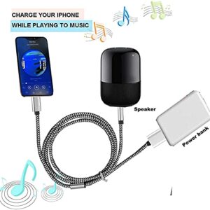 [Apple MFi Certified]2 in 1 Audio Charging Cable Compatible with iPhone,Lightning to 3.5mm Aux Cord Audio Jack Works with Car Stereo Speaker Headphone Car Charger Support iPhone 12/11/11 Pro/XS/XR/8/7