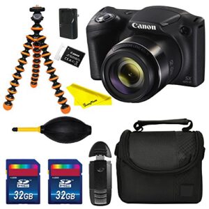 powershot sx420 is digital camera (black) + buzz essential accessories bundle