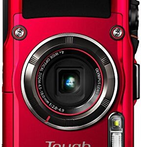 Olympus TG-4 16 MP Waterproof Digital Camera with 3-Inch LCD (Red) - International Version