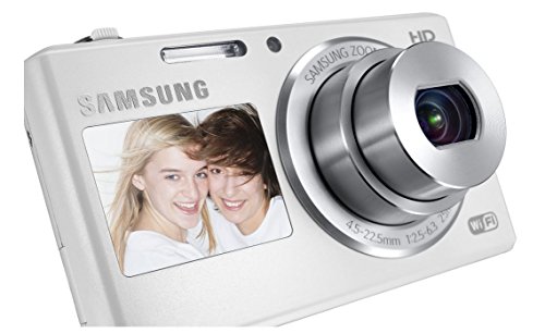 Samsung DV150F 16.2MP Smart WiFi Digital Camera with 5x Optical Zoom and 2.7" main and 1.48" front Dual LCD Screens (White)