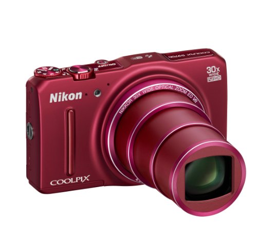 Nikon COOLPIX S9700 16.0 MP Wi-Fi Digital Camera with 30x Zoom NIKKOR Lens, GPS, and Full HD 1080p Video (Red)