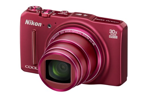 Nikon COOLPIX S9700 16.0 MP Wi-Fi Digital Camera with 30x Zoom NIKKOR Lens, GPS, and Full HD 1080p Video (Red)