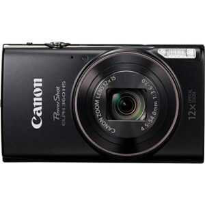 Canon PowerShot ELPH 360 HS Digital Camera (Black) (1075C001) + 64GB Memory Card + NB11L Battery + Case + Charger + Card Reader + Corel Photo Software + HDMI Cable + Flex Tripod + More (Renewed)