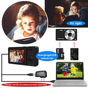 Digital Camera, 4K 56MP Camera for Kids, Small Digital Camera, 20X Digital Zoom Pocket Camera