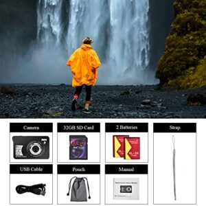 Digital Camera, 30MP 1080P Portable Point and Shoot Camera with SD Card, 2.7" TFT Screen Blogging Camera 8X Digital Zoom Slim Pocket Camera