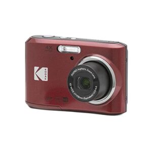 Kodak PIXPRO FZ45 Friendly Zoom Digital Camera (Red) Bundle with 64 GB UHS-I U1 SDXC Memory Card, Rapid Travel Charger with 4 AA Rechargeable Batteries, Spider Tripod, and Camera Case (5 Items)