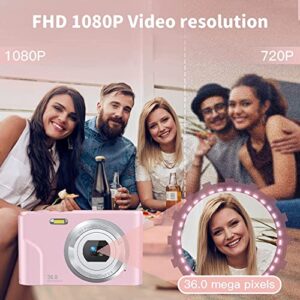 Digital Cameras for Photography Digital Camera, HD 1080P Vlogging Camera 2.4" LCD Compact Camera with 16X Digital Zoom,Powerful Cameras for Photography, Portable Mini Camera for Adult, Beginners