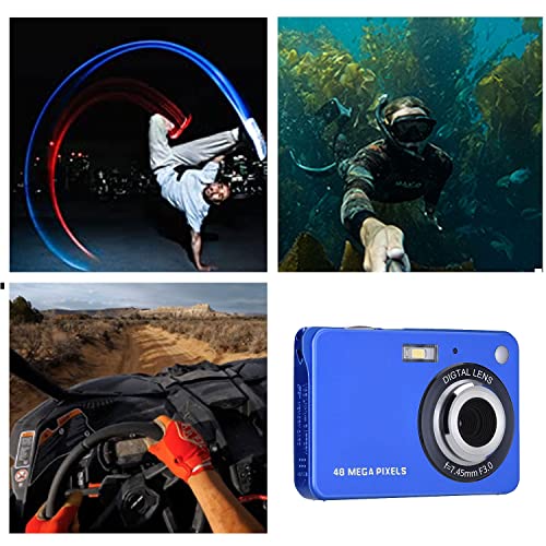 Digital Cameras for Photography Compact Waterproof Action Camera with 2.7K Ultra HD Video, 48MP Frame Grabs, Image Sensor, Live Streaming, Stabilization，Digital Camera Full HD Video Camera (Color : A