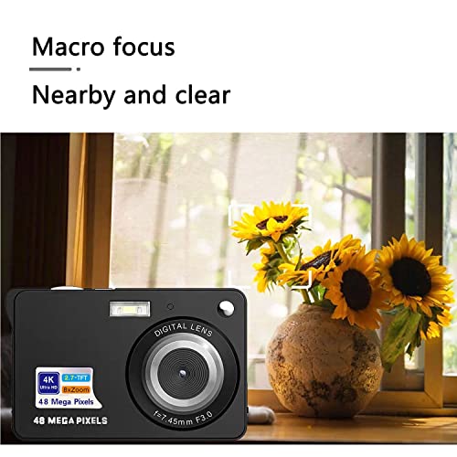 Digital Cameras for Photography Compact Waterproof Action Camera with 2.7K Ultra HD Video, 48MP Frame Grabs, Image Sensor, Live Streaming, Stabilization，Digital Camera Full HD Video Camera (Color : A