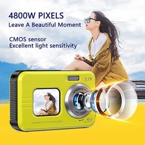 Digital Cameras for Photography Compact Waterproof Action Camera with 2.7K Ultra HD Video, 48MP Frame Grabs, Image Sensor, Live Streaming, Stabilization，Digital Camera Full HD Video Camera (Color : C