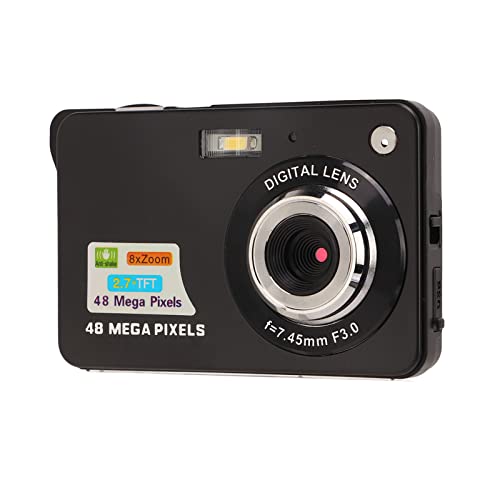 48MP Digital Camera, 2.7in LCD 8X Zoom Vlogging Camera with Built in Fill Light, 550mAh Battery, 128GB Supported, Portable Pocket Camera for Kids Birthday Gifts